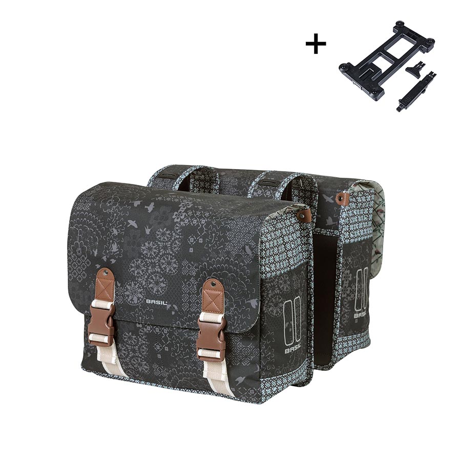 Basil Bohème Double Pannier 35L Grey Pair – Dynamite Bike Lab