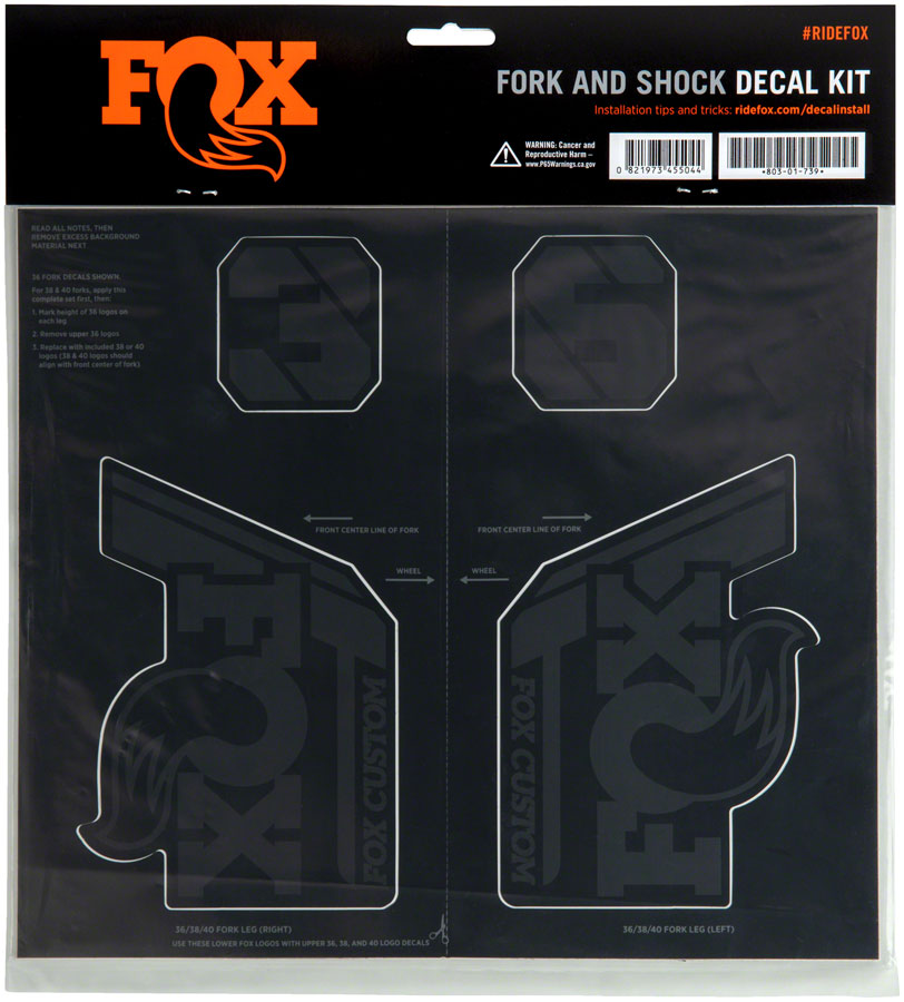 FOX Fork and Shock Decal Kit - Stealth Black – Dynamite Bike Lab