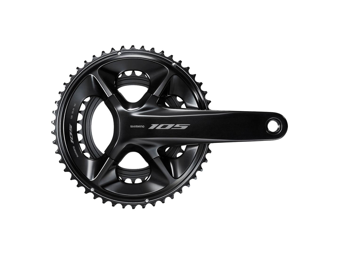 Shimano 105 FC-R7100 Crankset - 170mm 12-Speed 50/34t 110 Asymmetric B ...